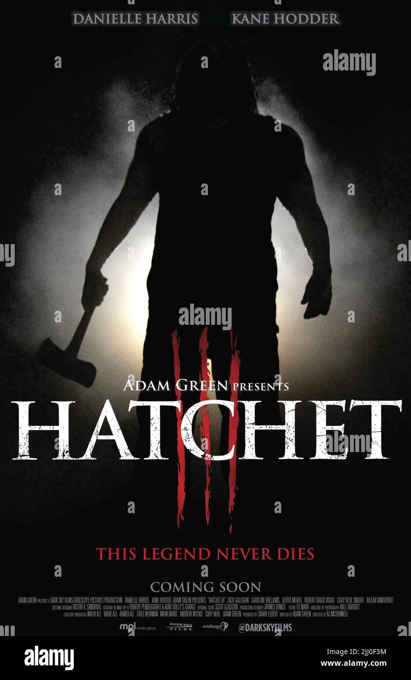 KANE HODDER MOVIE POSTER, HATCHET III, 2013 Stock Photo - Alamy