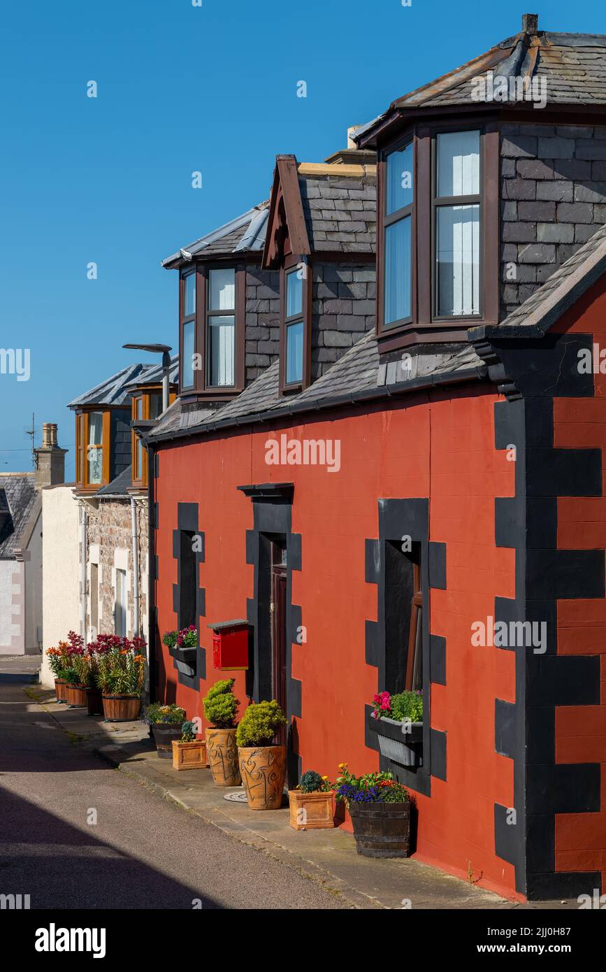 12 July 2022. Portknockie, Moray, Scotland. This is a very colourful ...