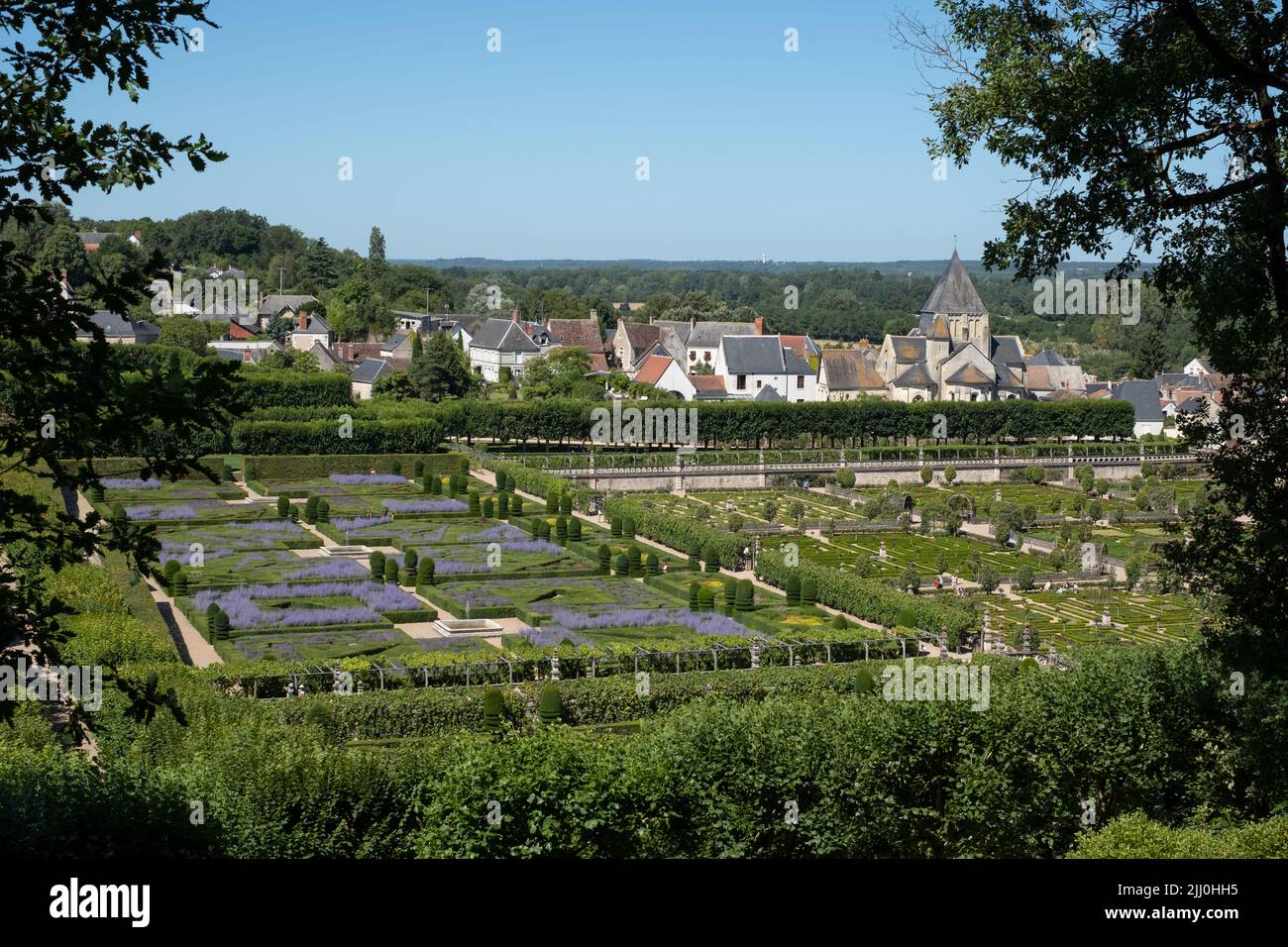 The garden at Chateau de Villandry in the Loire Valley, France. The ...