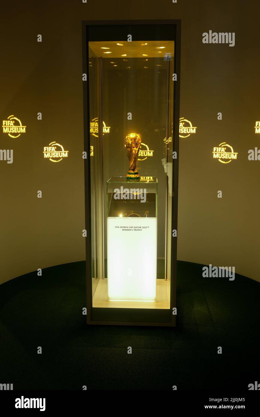 The Fifa World Cup trophy was displayed to the crowd in Zurich ...