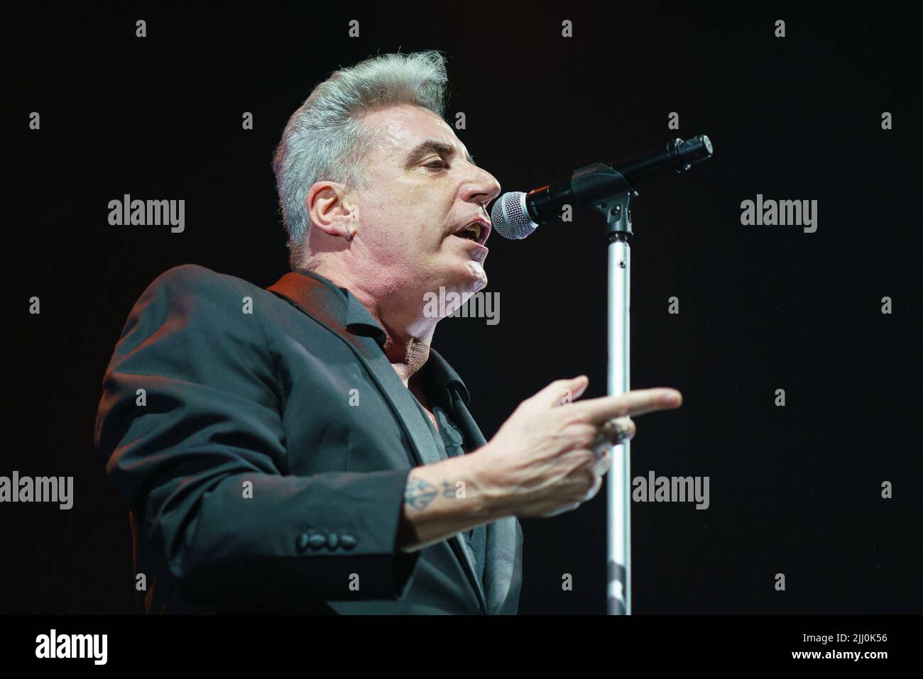 The singer Loquillo performing in concert at the Wizink Center in ...