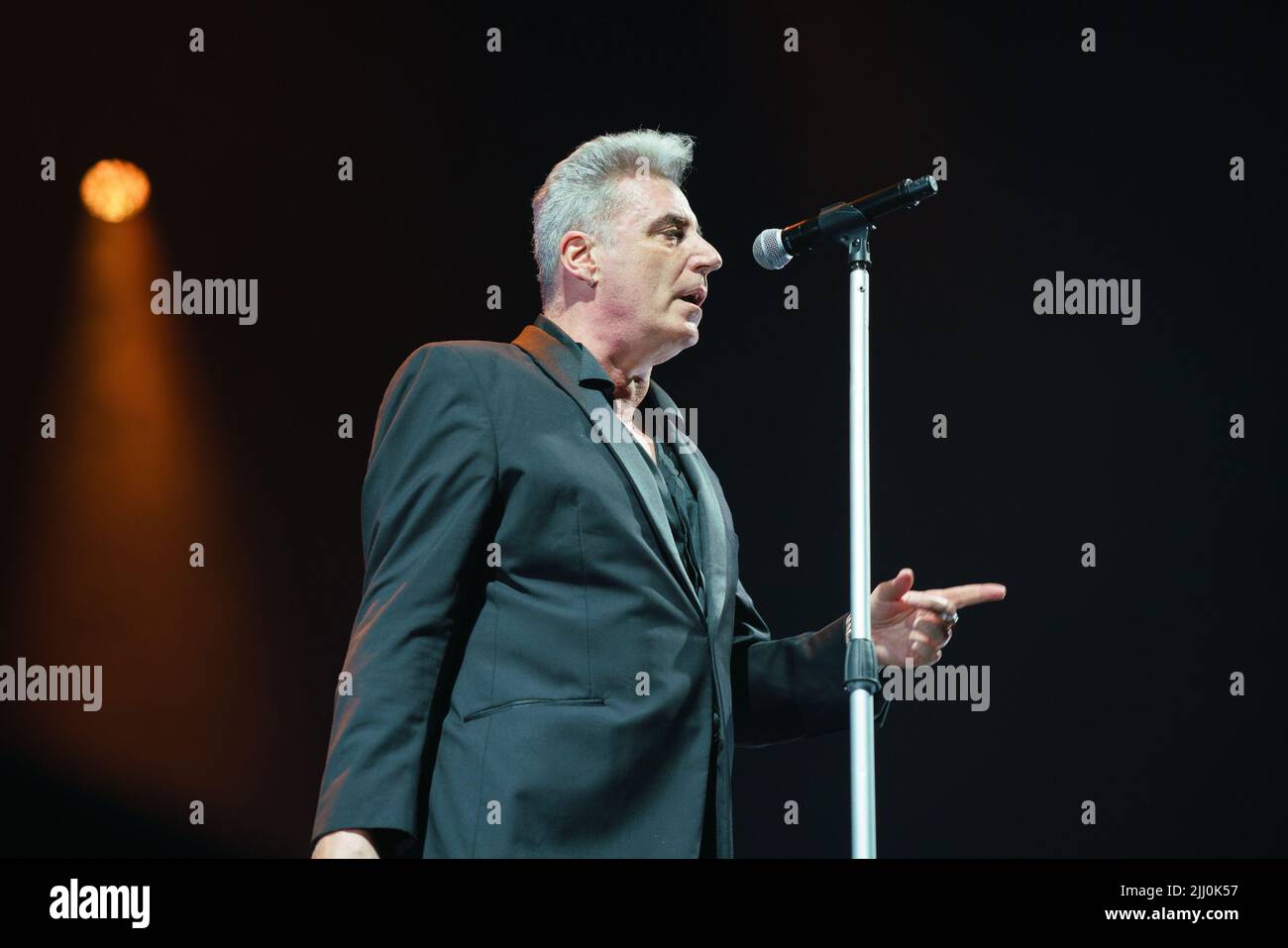 The singer Loquillo performing in concert at the Wizink Center in ...