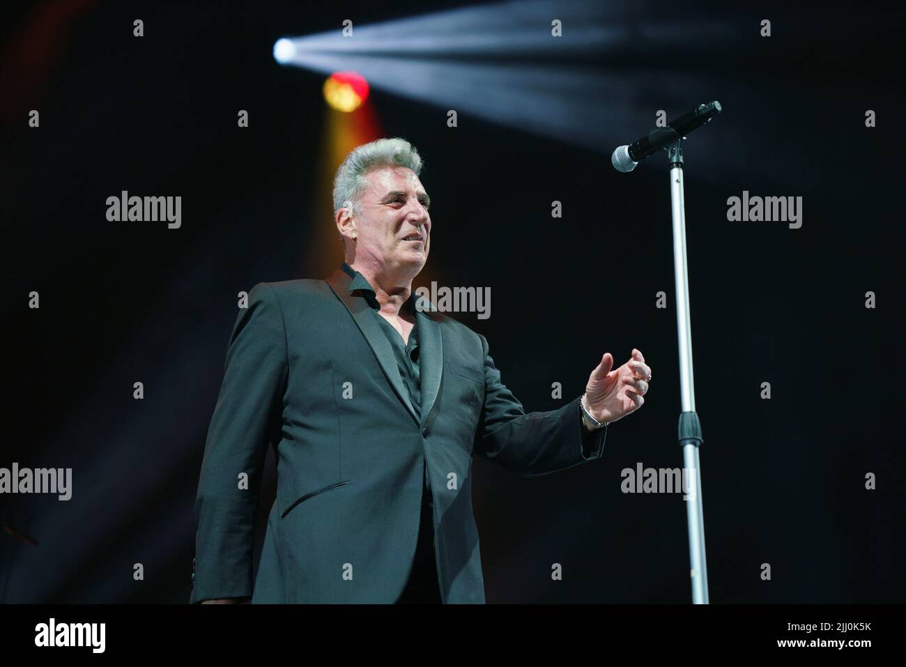 The singer Loquillo performing in concert at the Wizink Center in ...