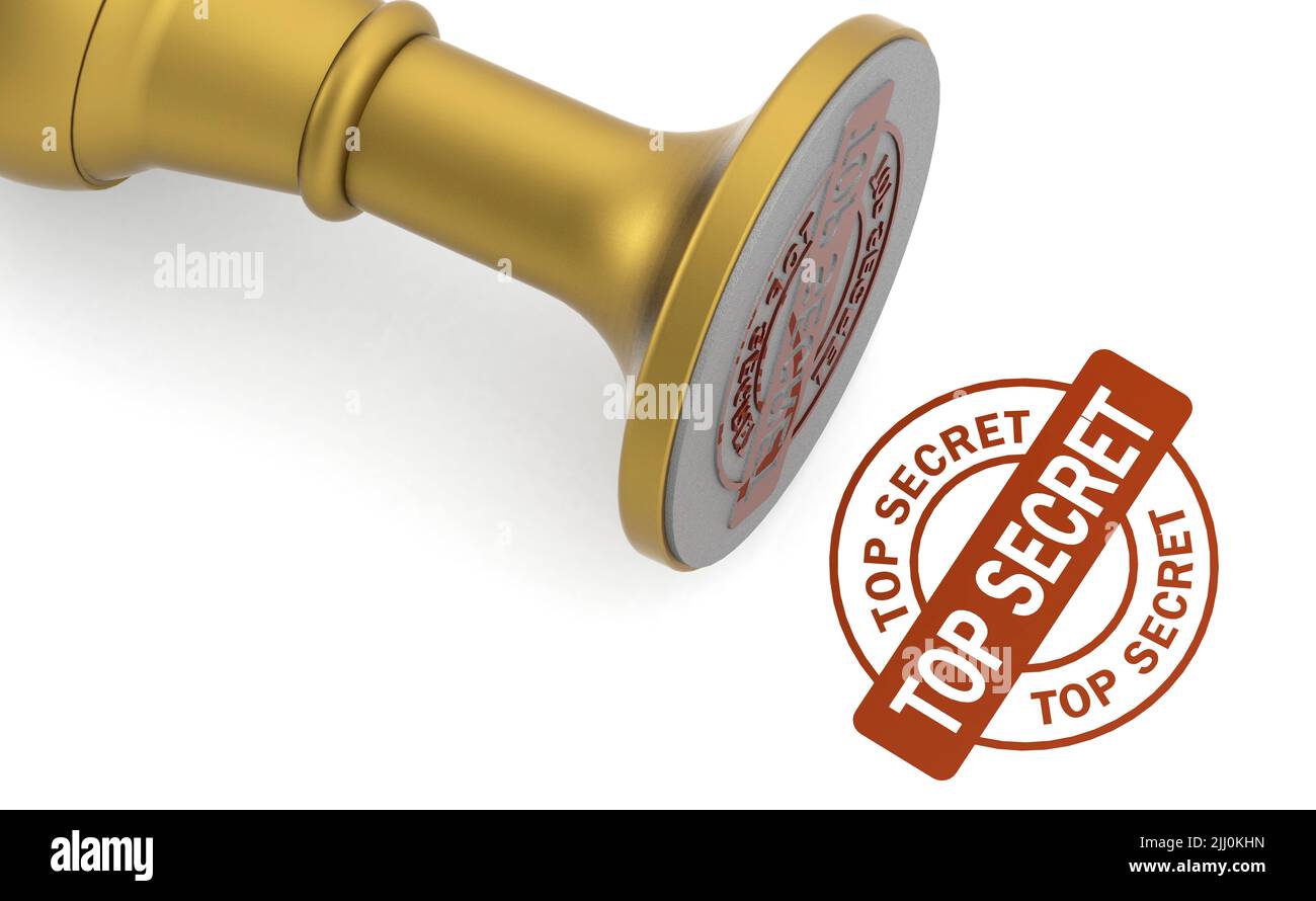 Golden stamp with top secret word isolated, 3d rendering Stock Photo ...