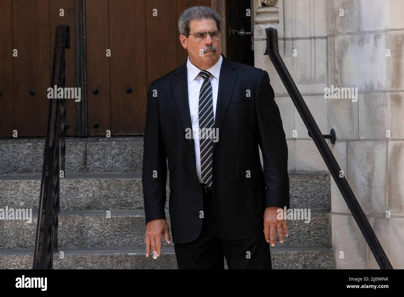New York, NY - July 20, 2022: Matthew Calamari attends funeral of Ivana ...