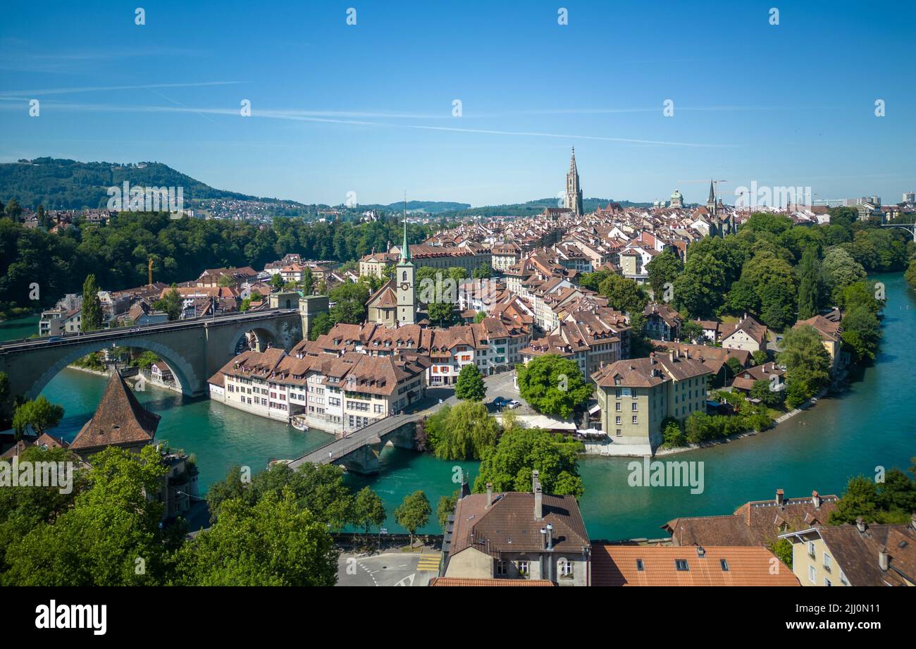 Aerial panorama bern city sunny hi-res stock photography and images - Alamy