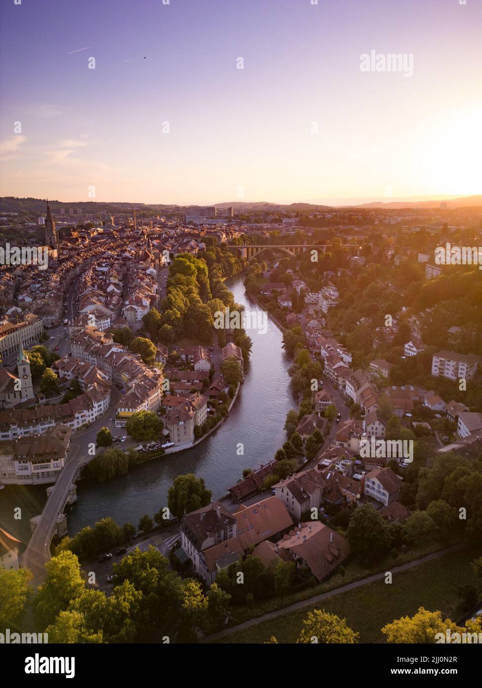 Aerial panorama bern city sunny hi-res stock photography and images - Alamy