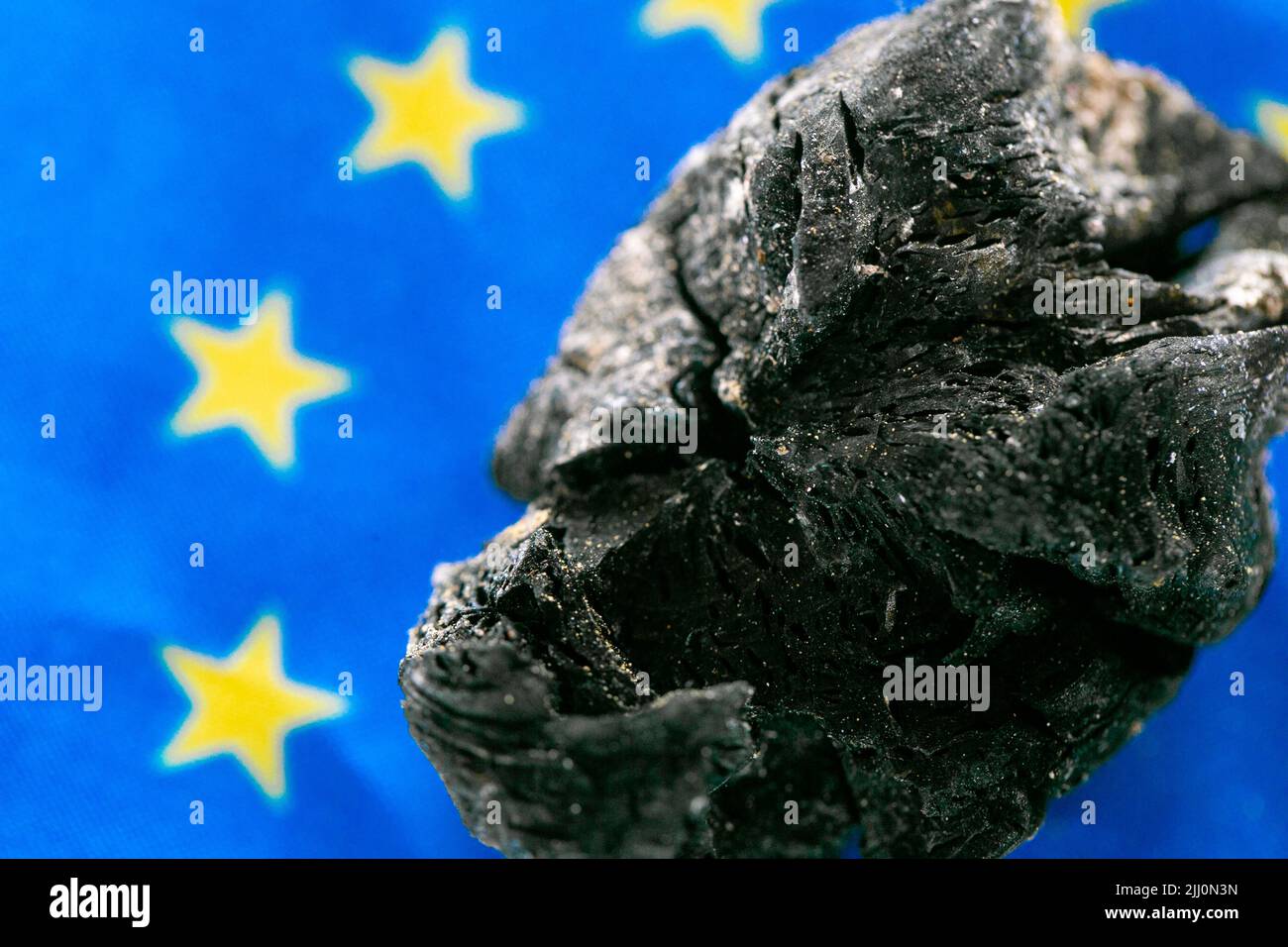 Coal cost in Europe.Charcoal on the EU flag. selling coal in the ...