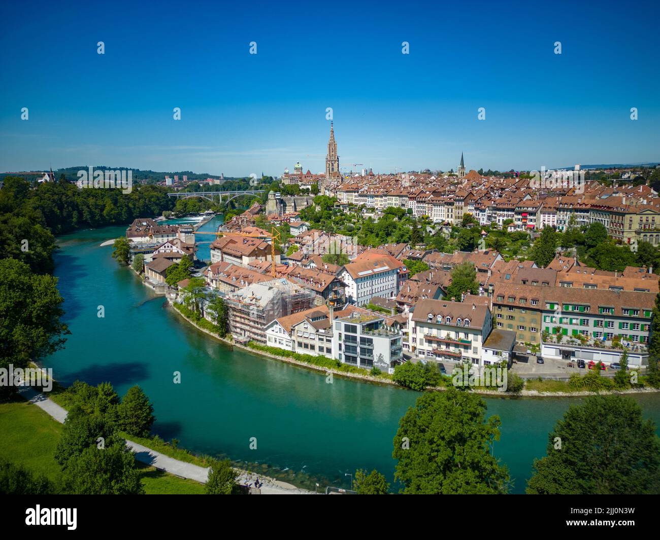 Historic district of Bern in Switzerland from above - the capital city ...