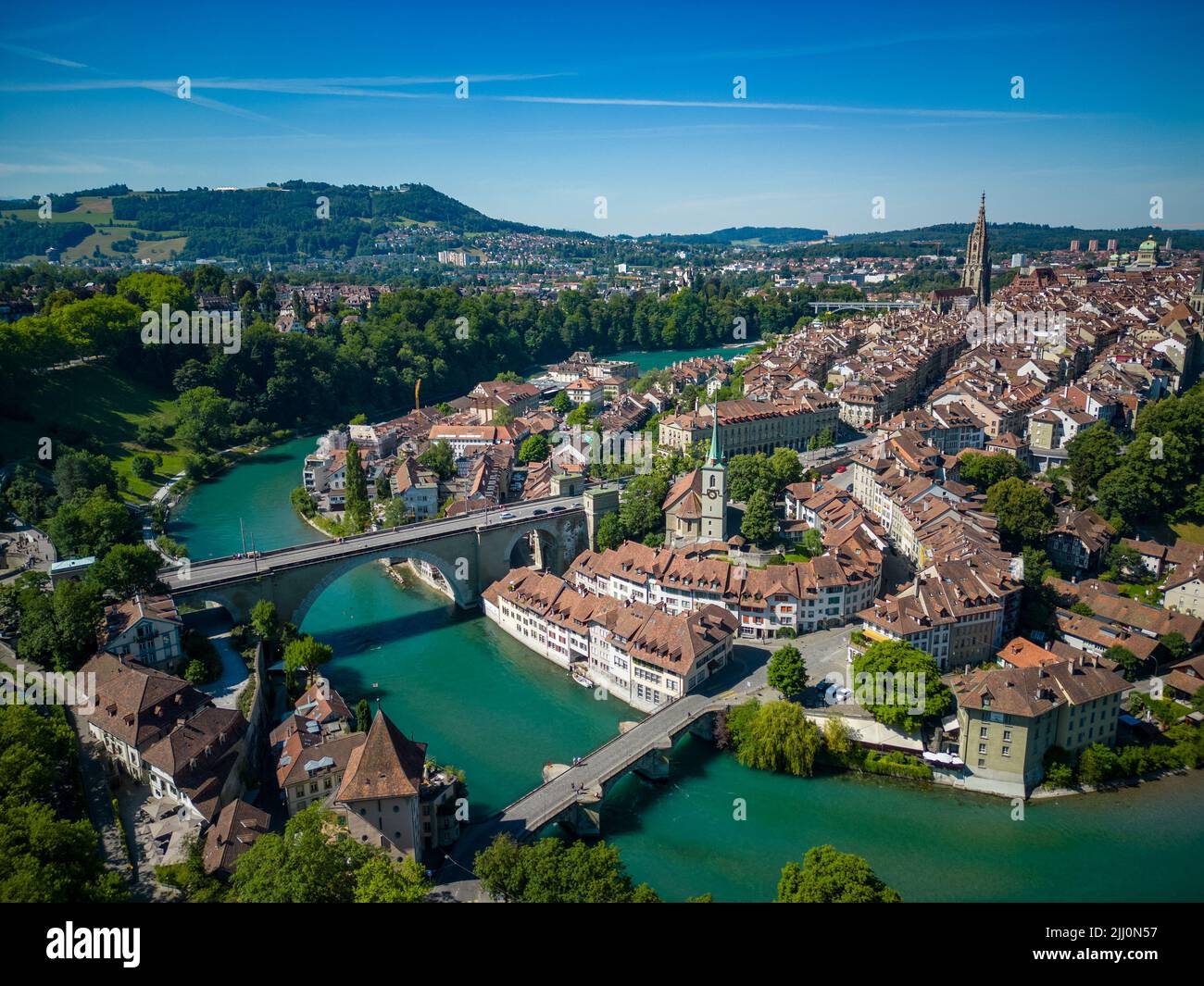 Aerial panorama bern city sunny hi-res stock photography and images - Alamy