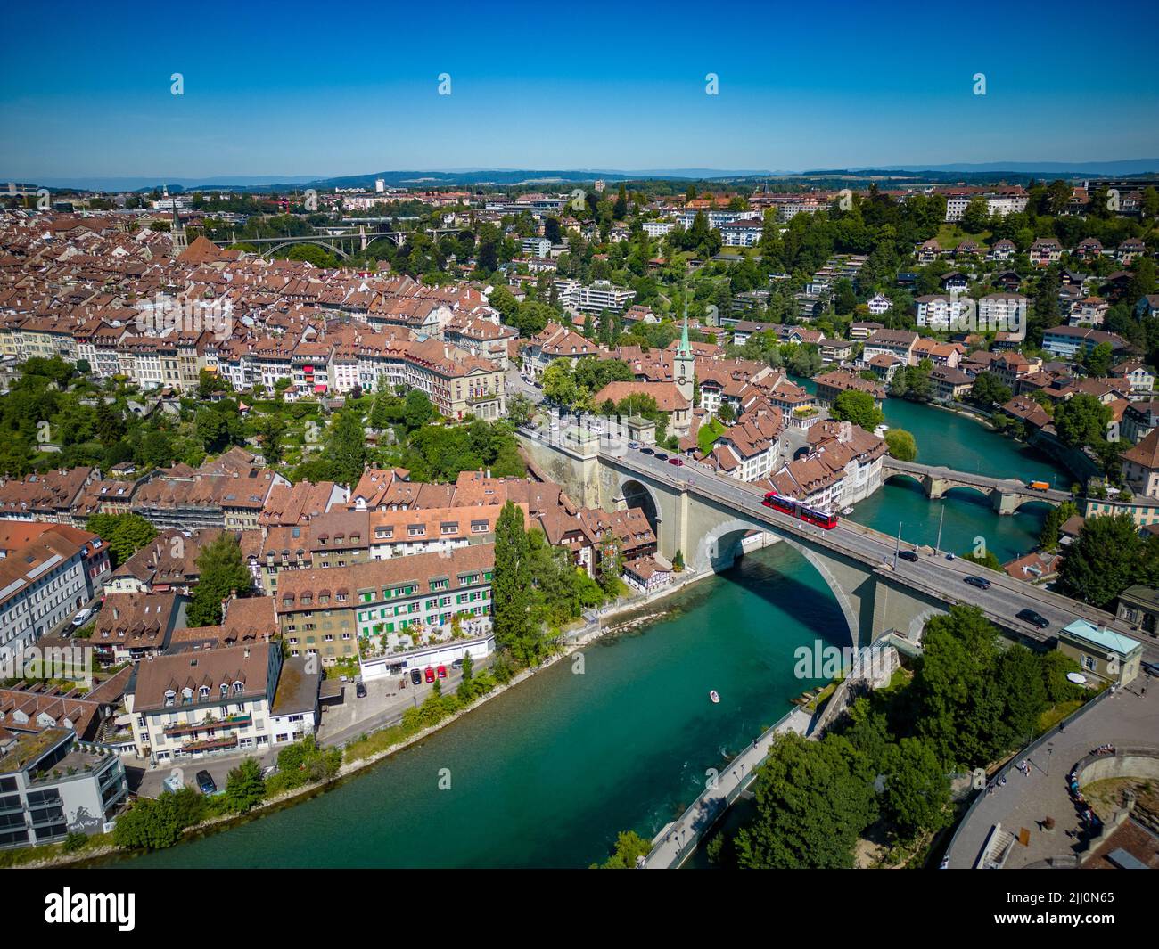 City of Bern in Switzerland from above - the capital city aerial view ...
