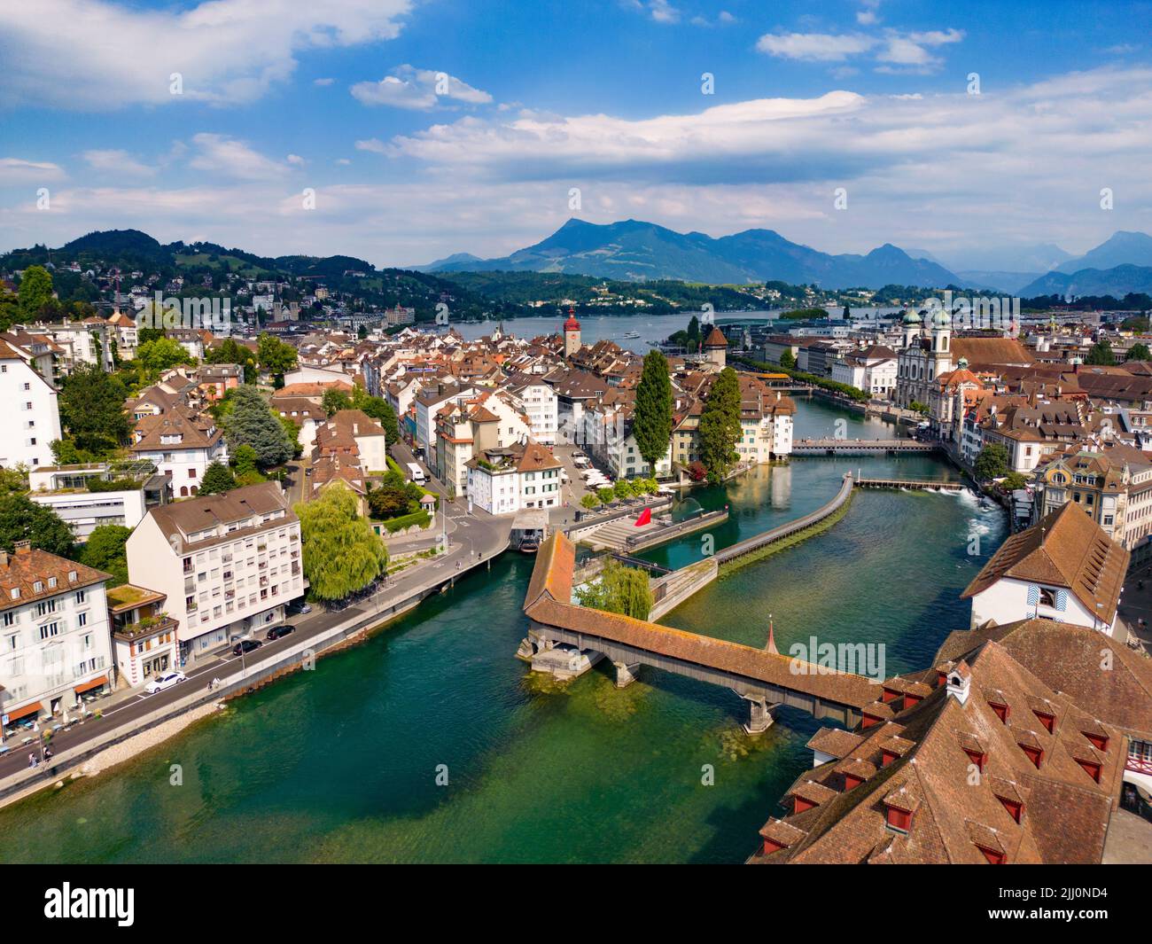 City of Lucerne in Switzerland from above - aerial view Stock Photo - Alamy