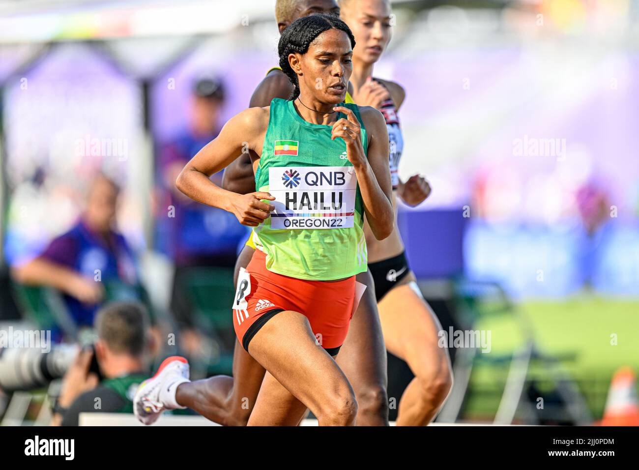 EUGENE, UNITED STATES - JULY 21: Freweyni of Hailu of Ethiopia ...