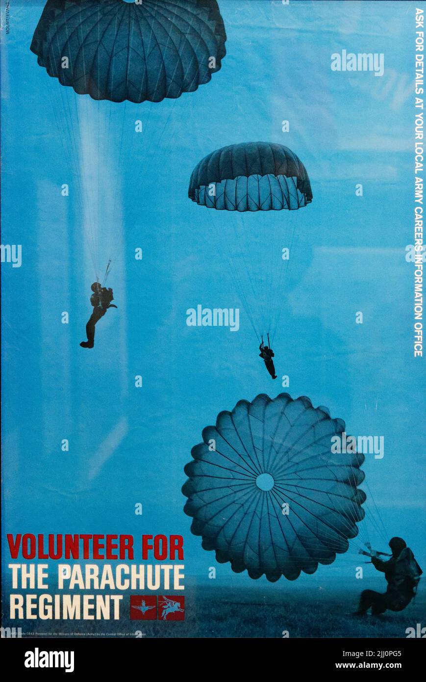 A British army recruitment poster for the Parachute Regiment (also ...