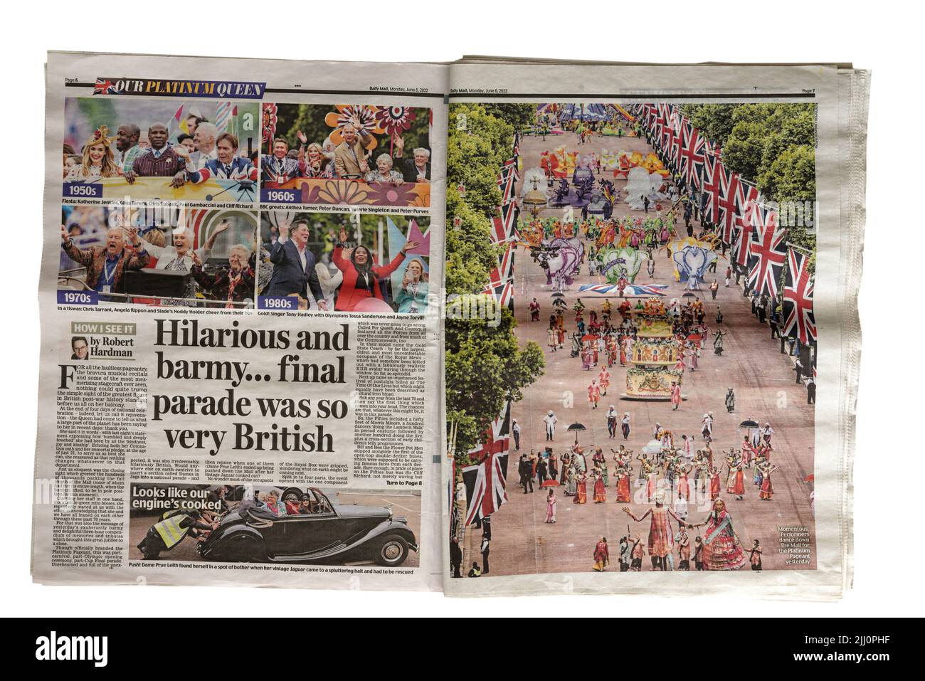 A Daily Mail double page spread from June 6th 2022 celebrating the ...