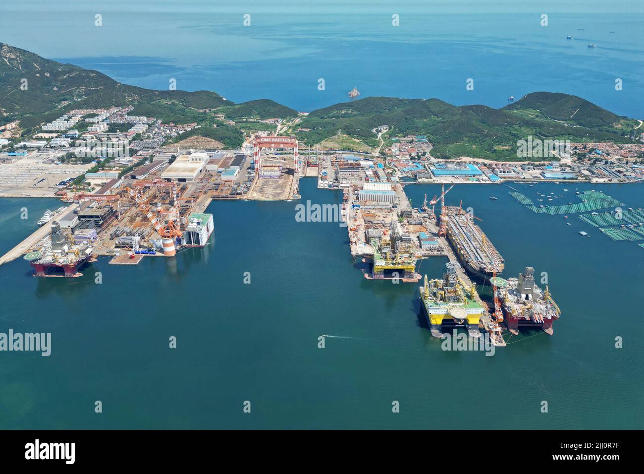 YANTAI, CHINA - JULY 21, 2022 - An aerial view of cimC Raffles ...