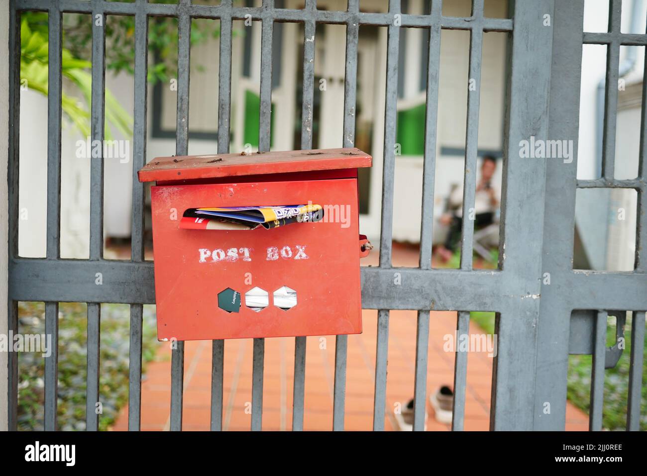 mailbox postbox letter on wall Stock Photo - Alamy