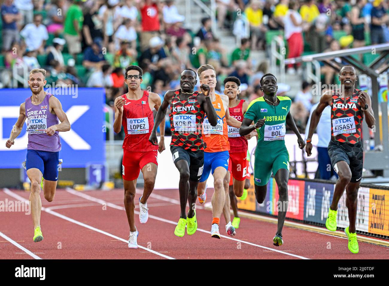 EUGENE, UNITED STATES - JULY 21: athletes competing on Men's 800m ...