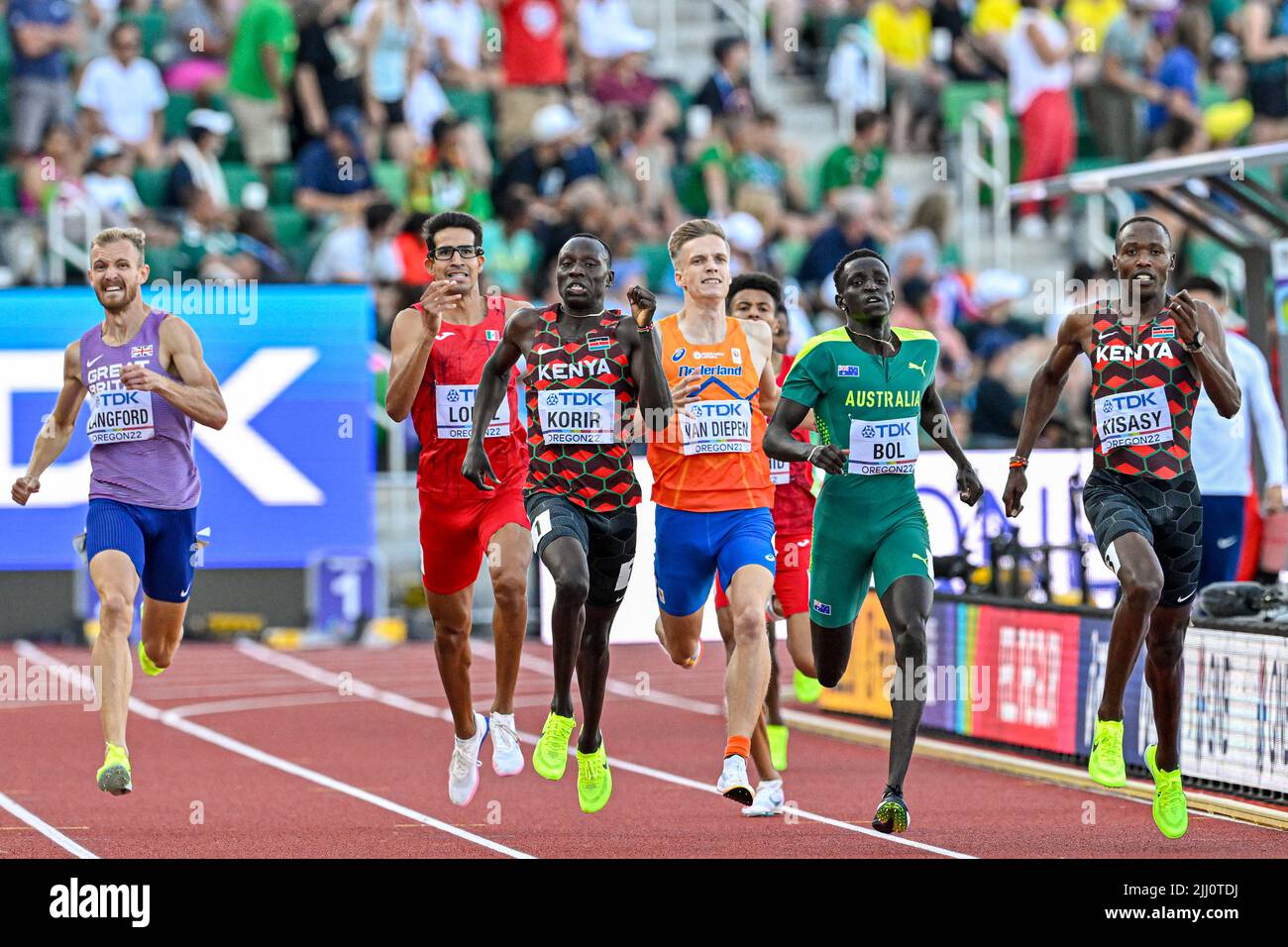 EUGENE, UNITED STATES - JULY 21: athletes competing on Men's 800m ...