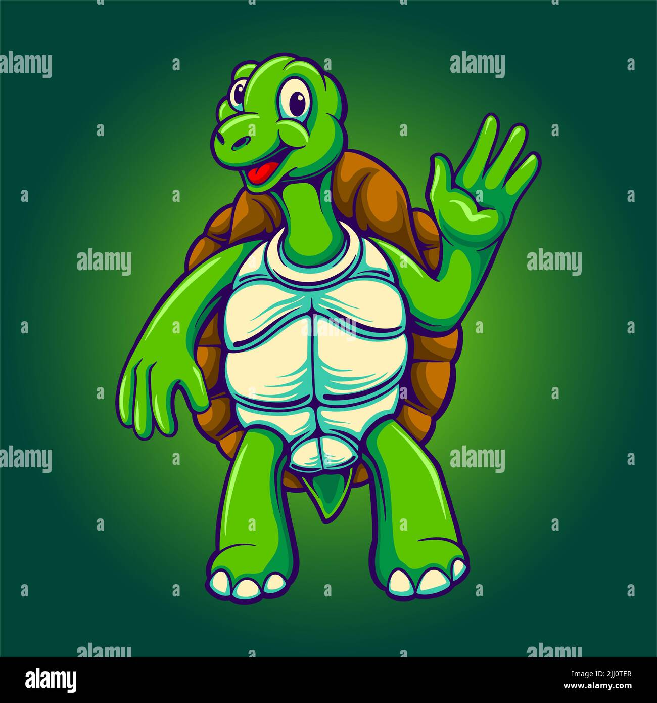 Funny sea turtle cartoon mascot vector illustrations for your work logo ...