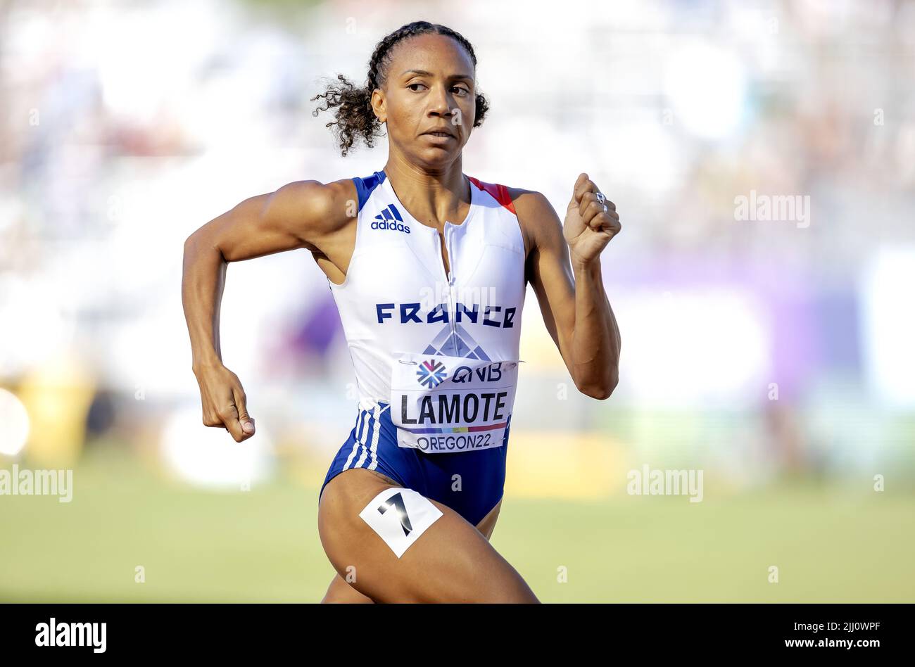 EUGENE - Renelle Lamote (FRA) in action during the 800m series on the ...