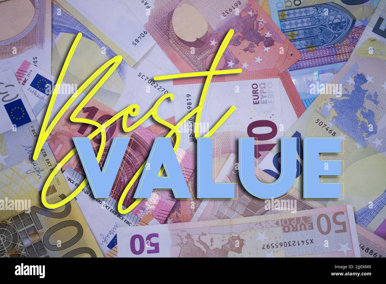 Best Value word with money. Paper currency background with different ...