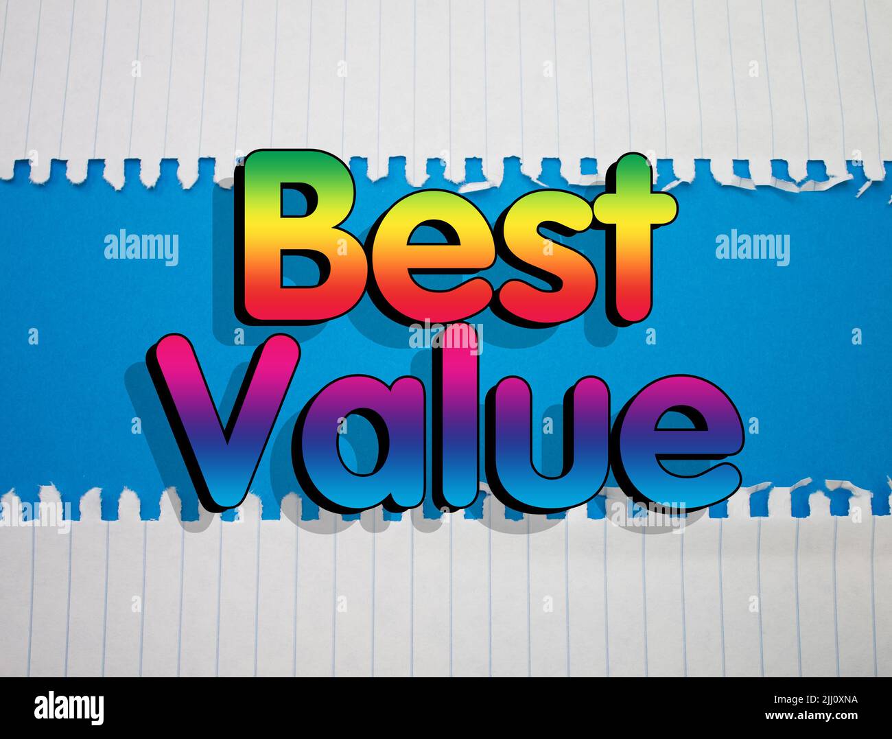 Best Value text with Torn, Crumpled White Paper on colored background ...