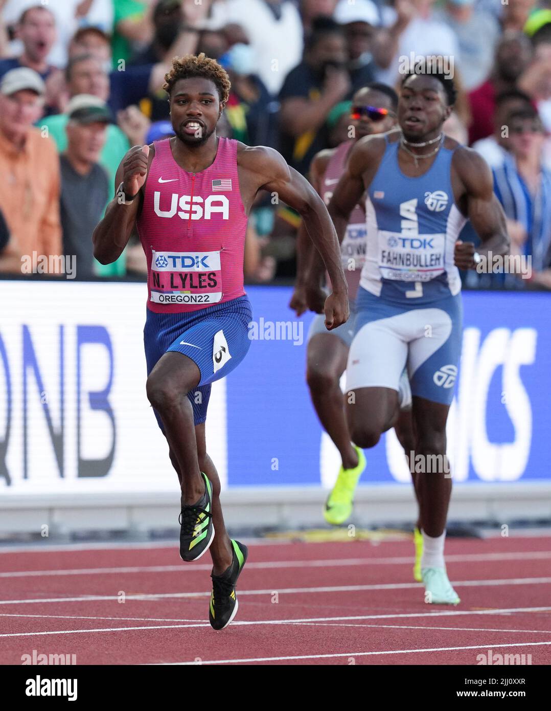 USA’s Noah Lyles during the Men’s 200m Final on day seven of the World ...