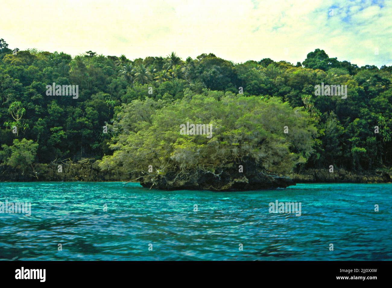 A part of Kakaban Island is seen from the sea within Berau Marine ...