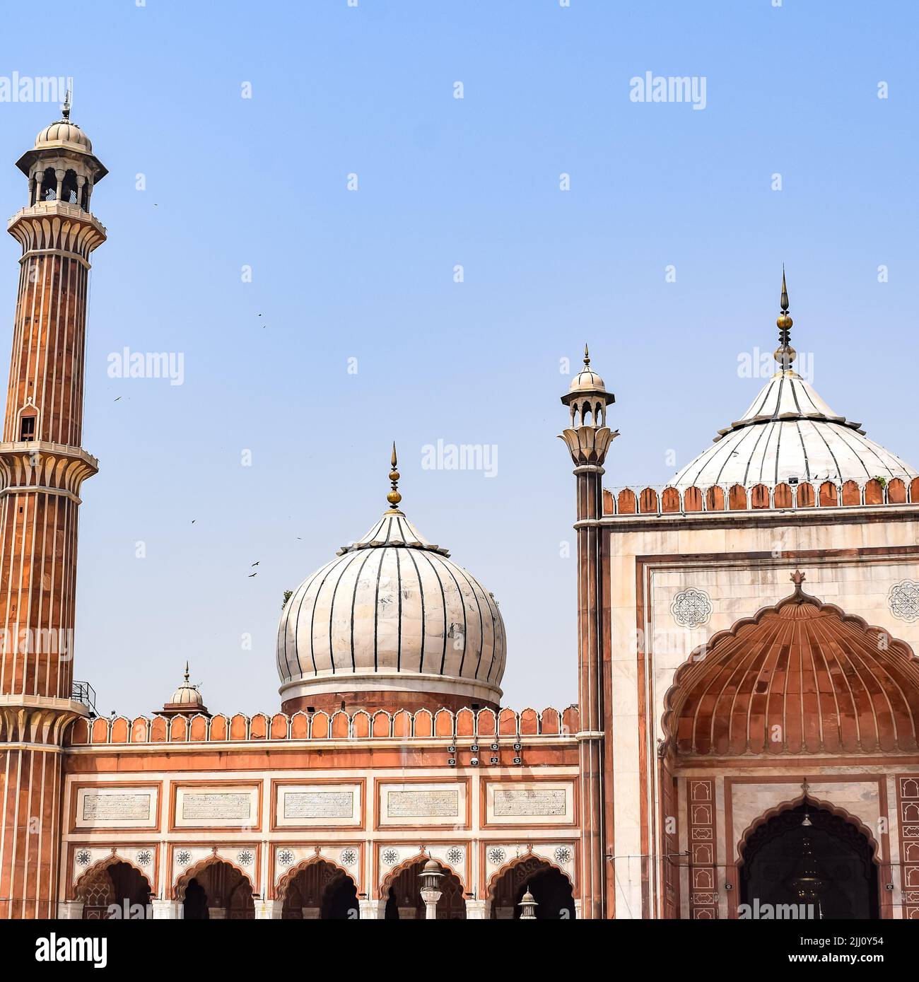 Architectural Detail Of Jama Masjid Mosque Old Delhi India The