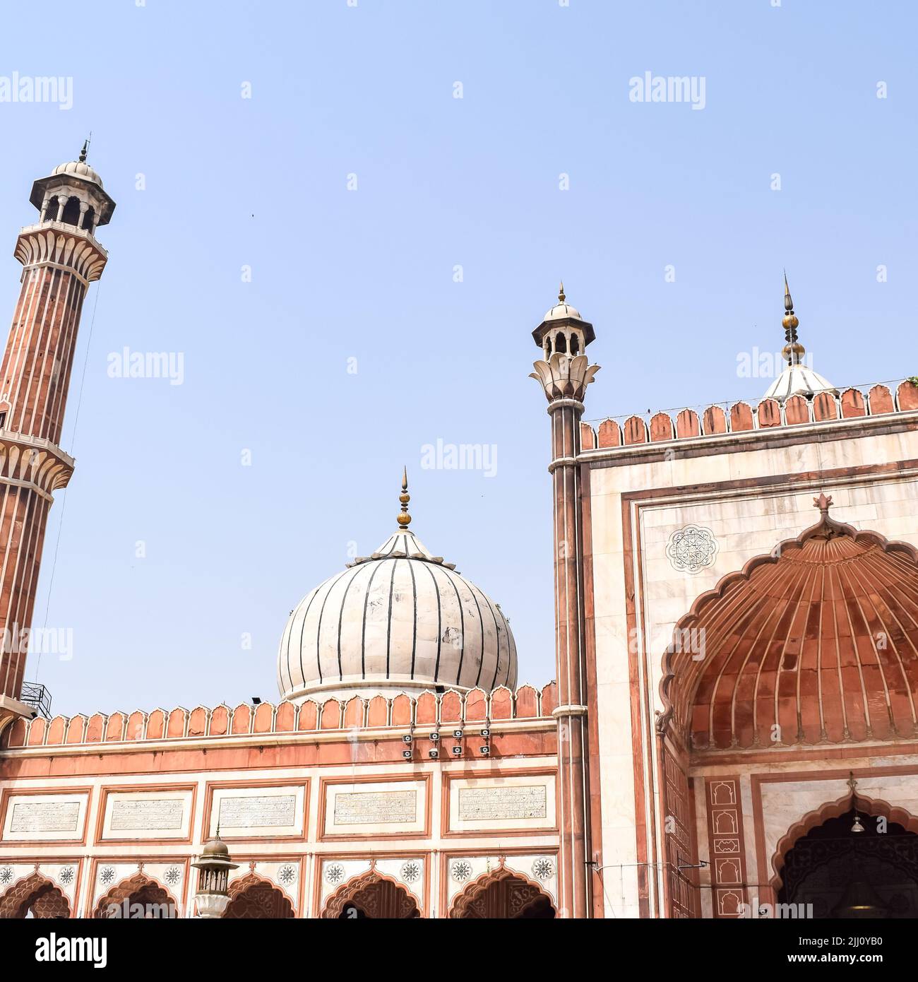 Architectural detail of Jama Masjid Mosque, Old Delhi, India, The ...