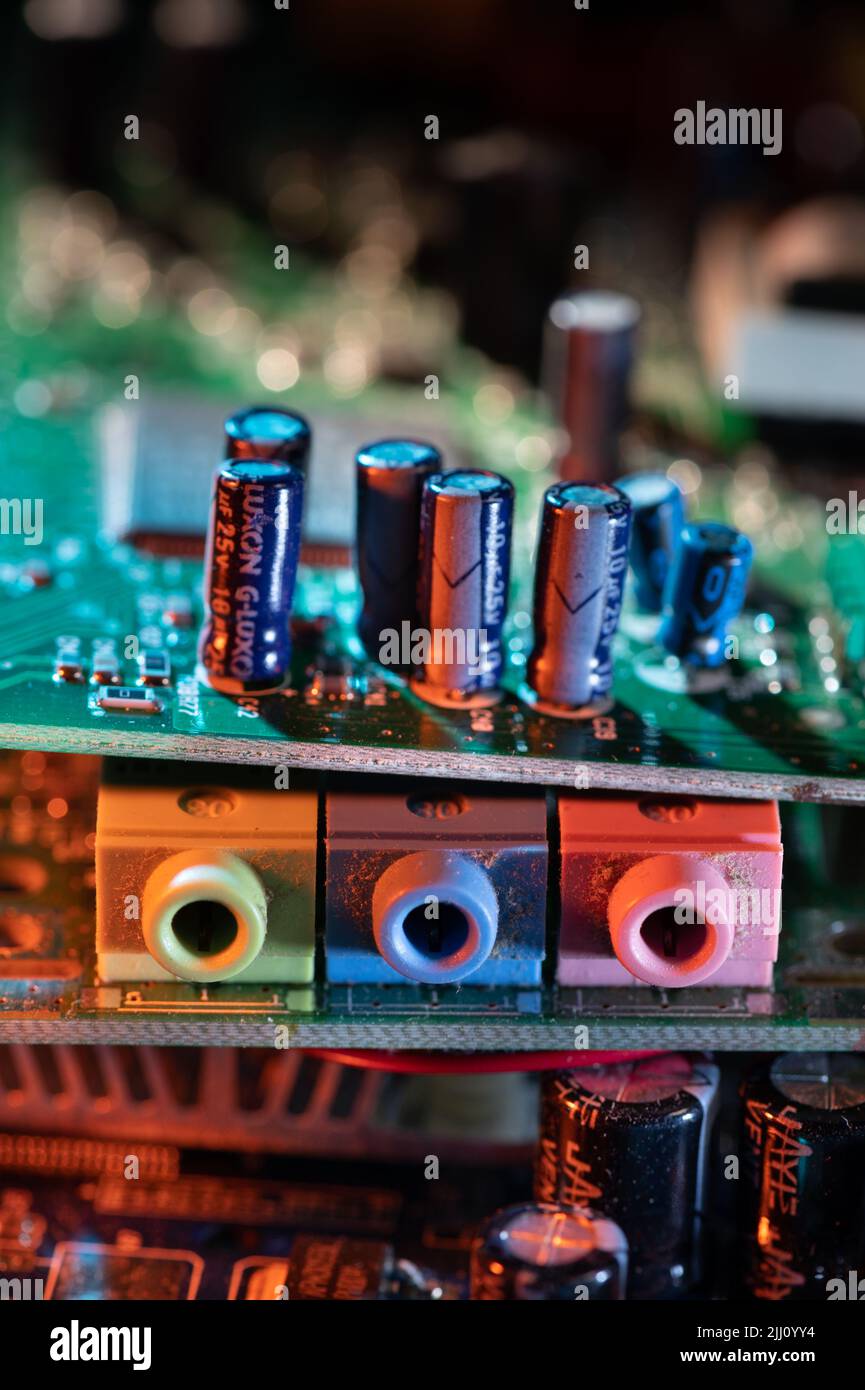 Close up of old computer parts Stock Photo - Alamy