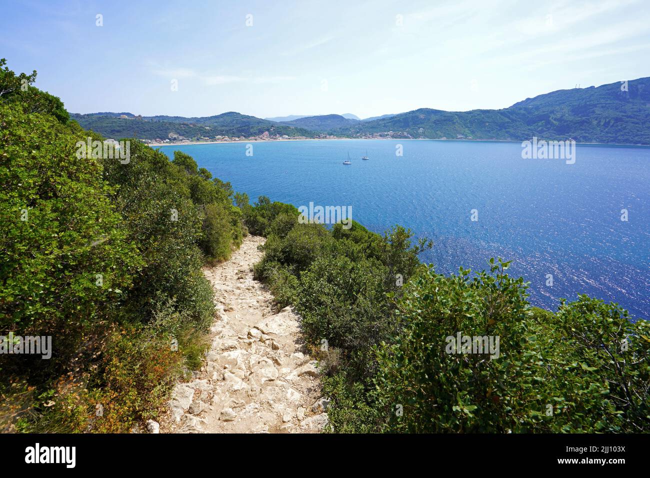 Trail to Porto Timoni beach in Corfu, a paradise place with beach and ...
