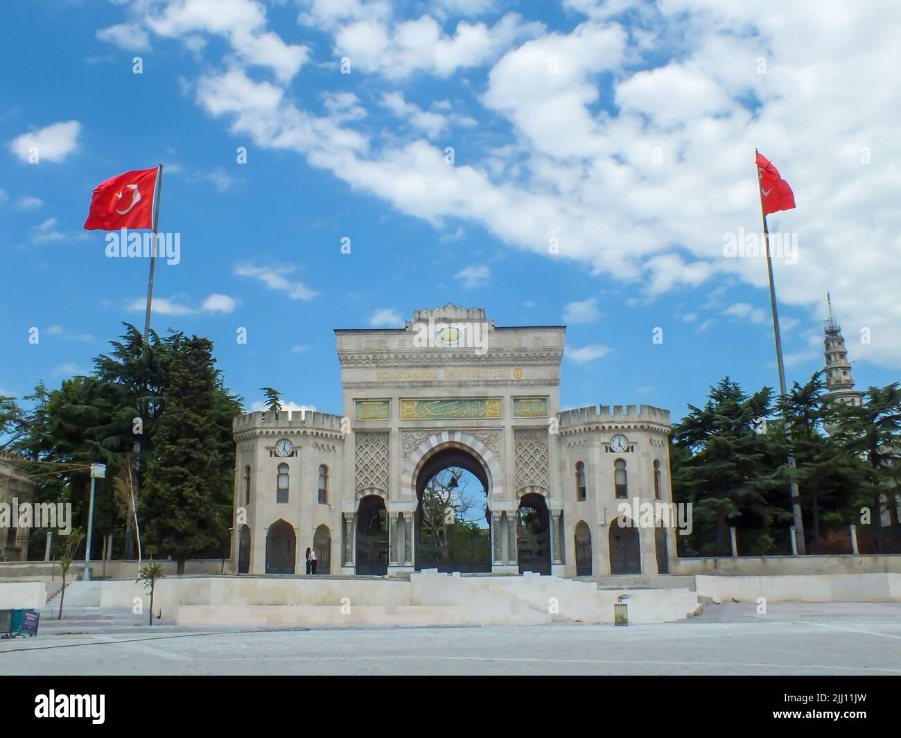Main entrance gate of Istanbul University on Beyazit Square with ...