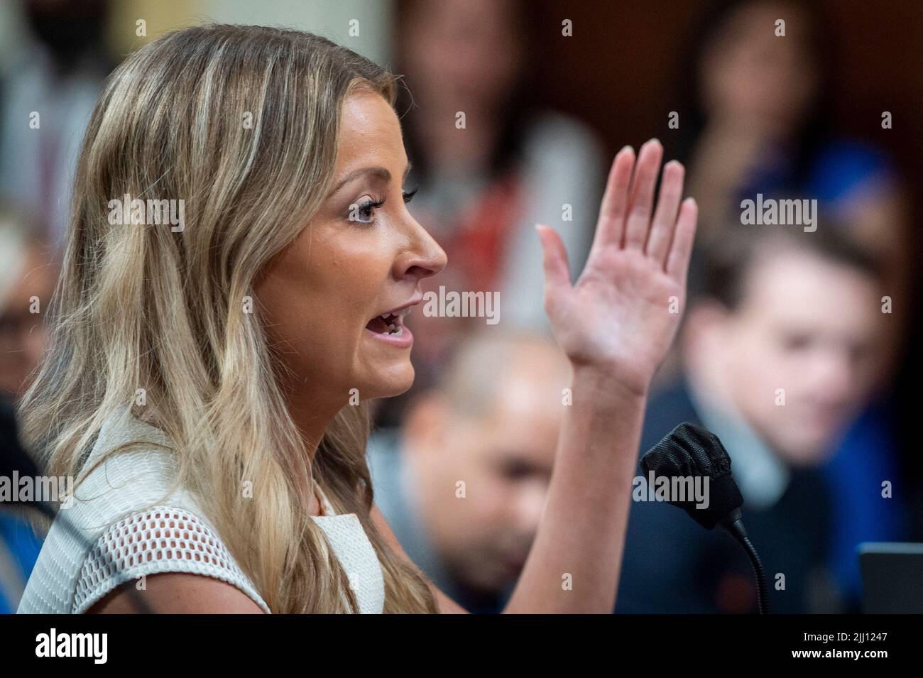 Former White House press aide Sarah Matthews responds to questions on ...