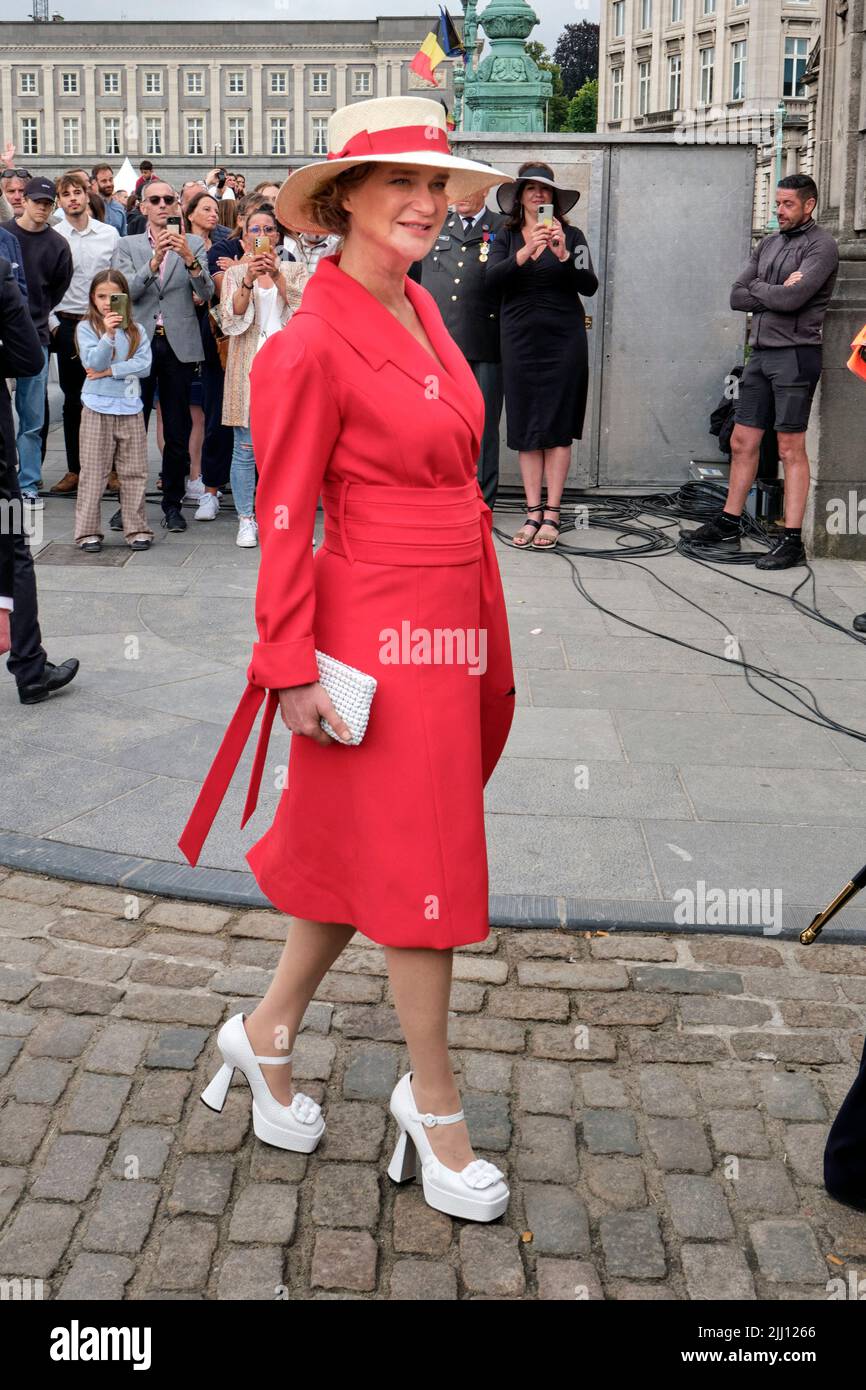 Princess Delphine,attend a parade marking the Belgian National Day, in ...