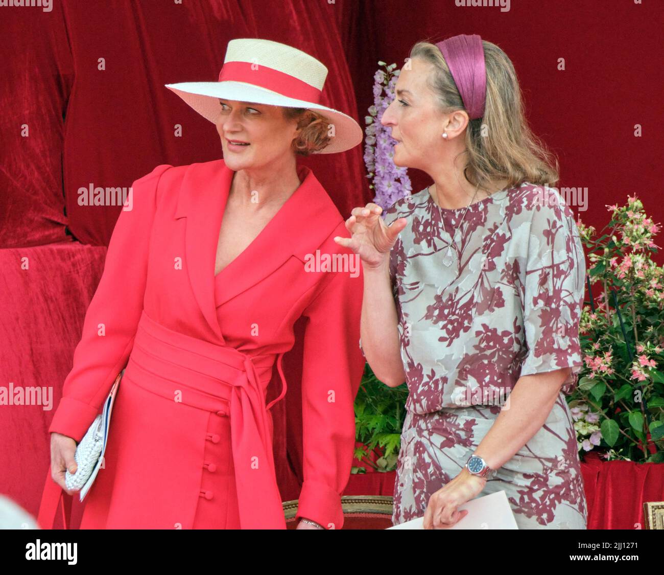 (L-R) Princess Delphine of Belgium and Belgium's Princess Claire attend ... (L-R) Princess Delphine of Belgium and Belgium's Princess Claire attend ...