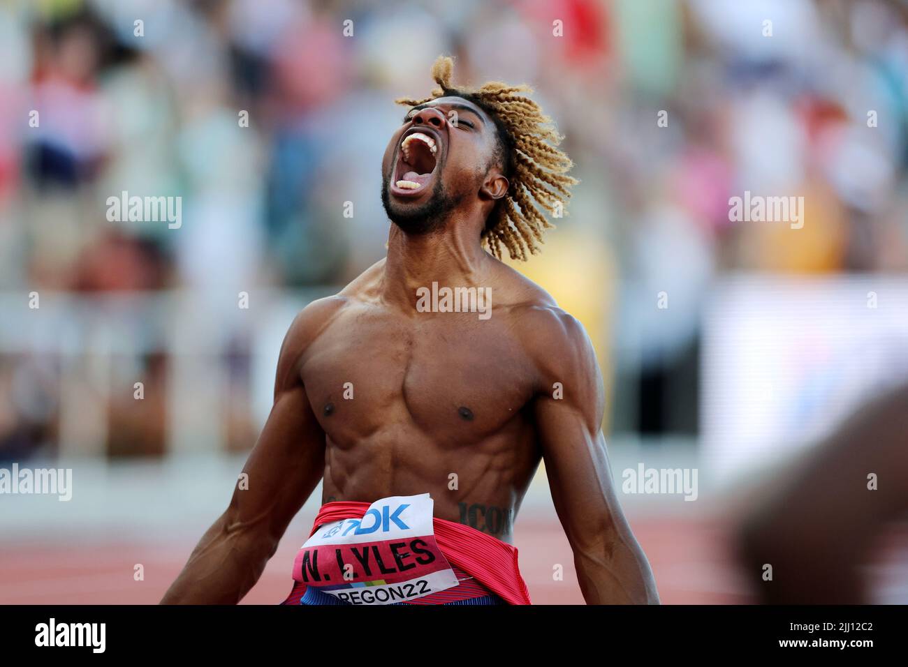 Hayward Field, Eugene, Oregon, USA. 21st July, 2022. Noah Lyles (USA ...