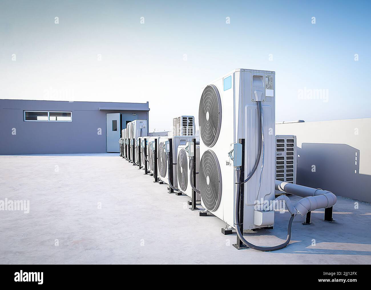 Air conditioner compressor installed outdoors Stock Photo - Alamy