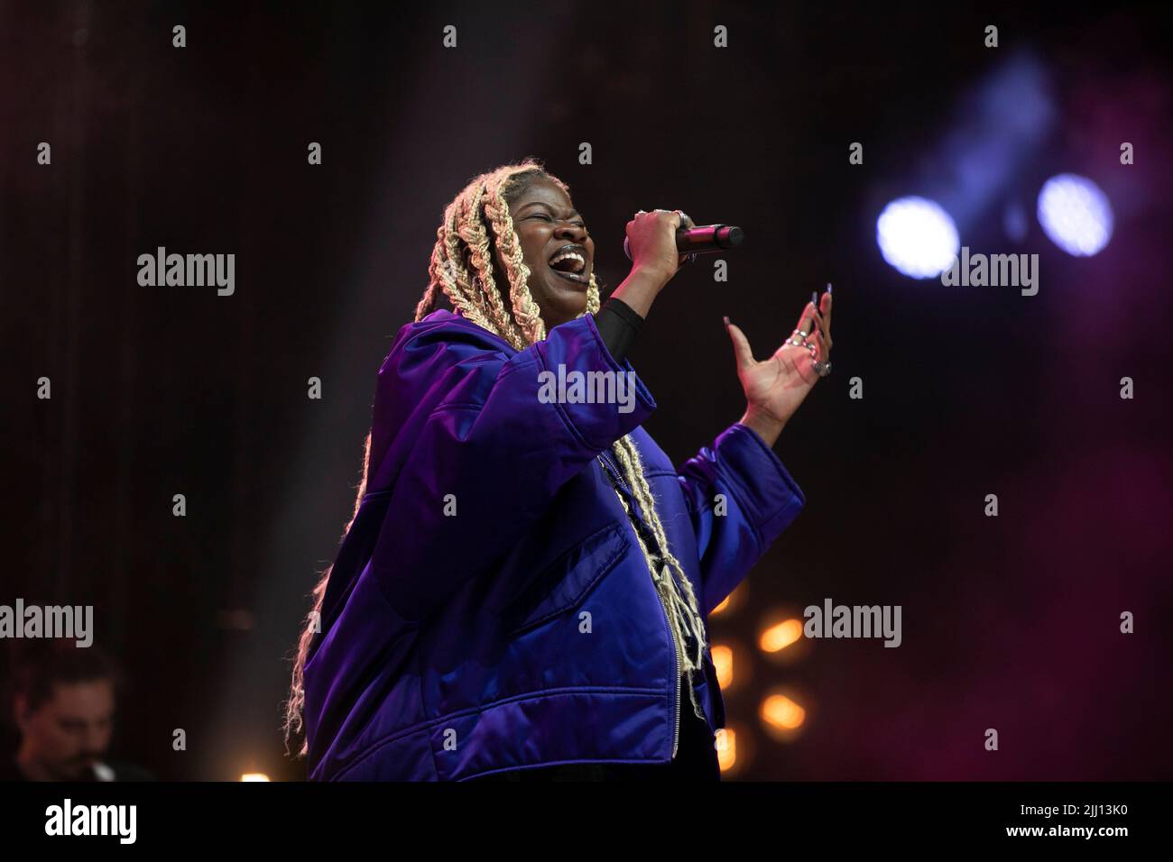 Singer Coely pictured during the concert and fireworks 'Belgium ...