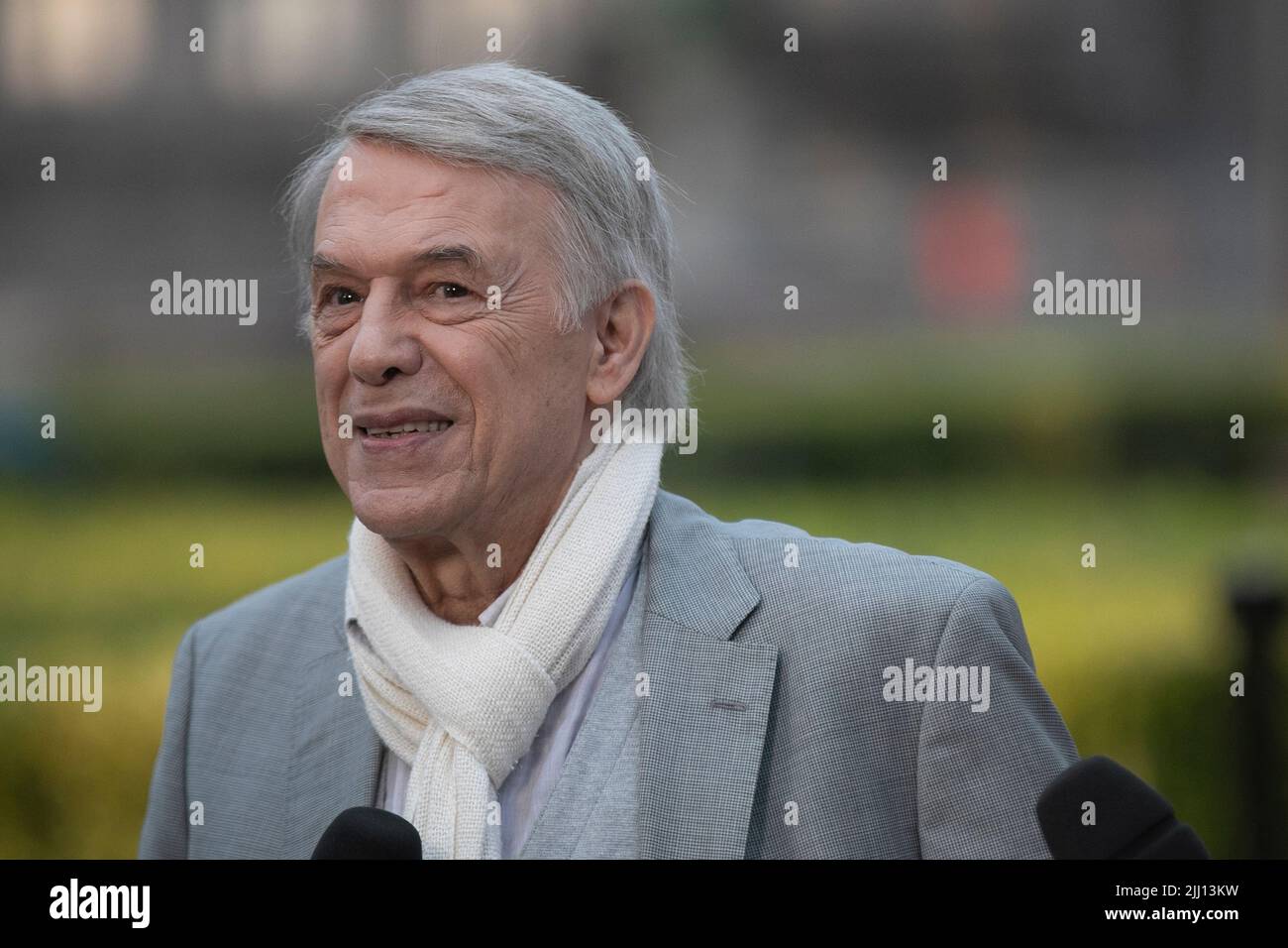 singer Salvatore Adamo pictured during the concert and fireworks ...