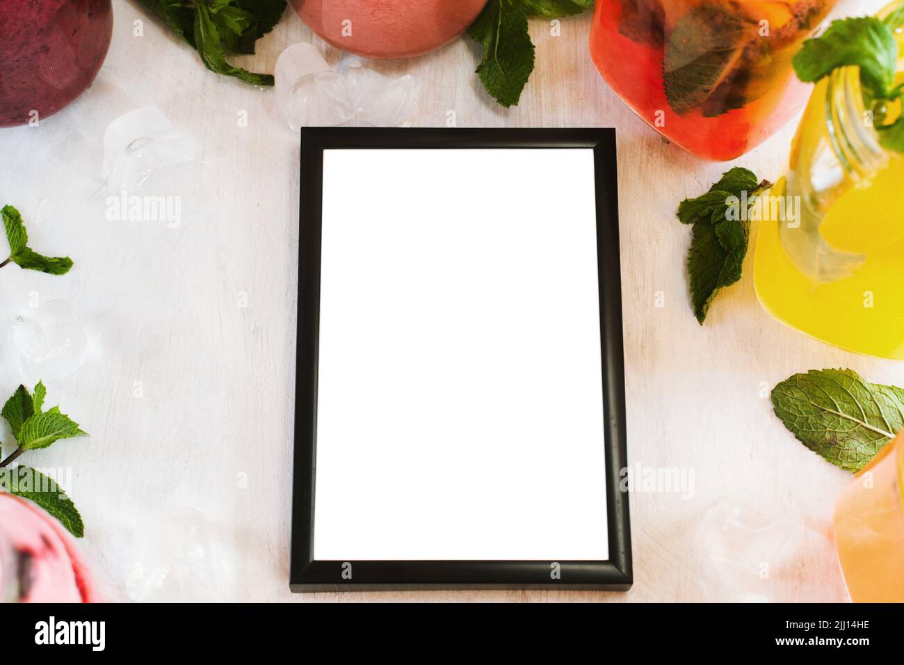 Cafe food drinks frame hi-res stock photography and images - Alamy