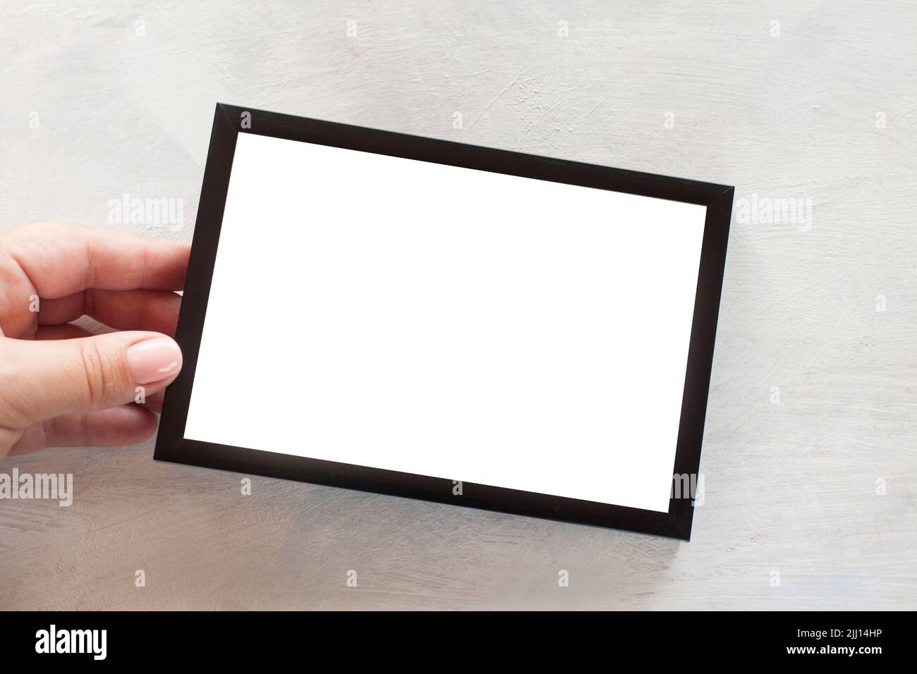 Blank photo frame on white background Stock Photo - Alamy