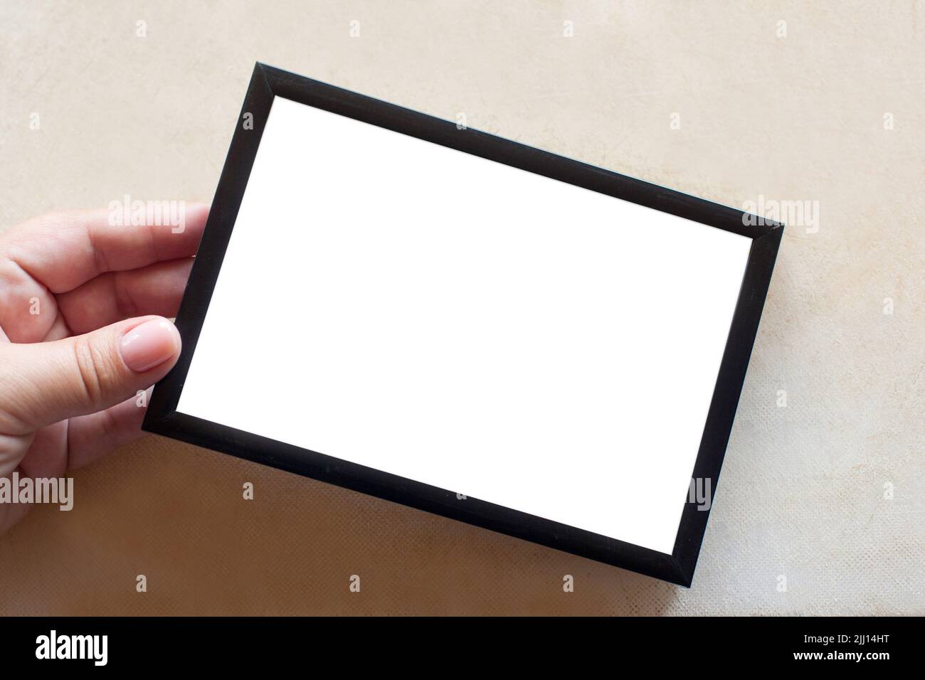 Blank photo frame on white background Stock Photo - Alamy
