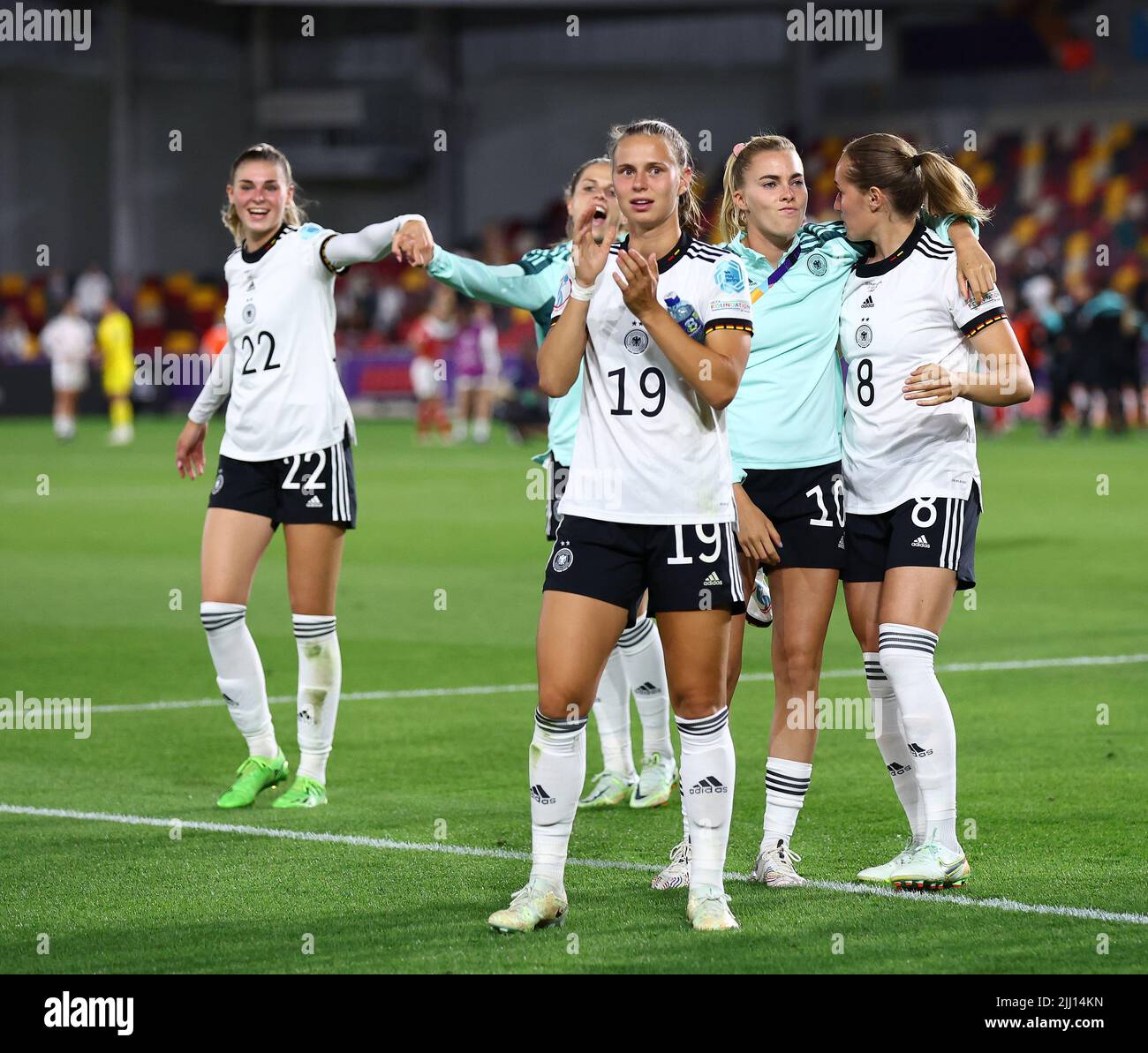 London, England, 21st July 2022. Klara Buhl of Germany celebrates ...