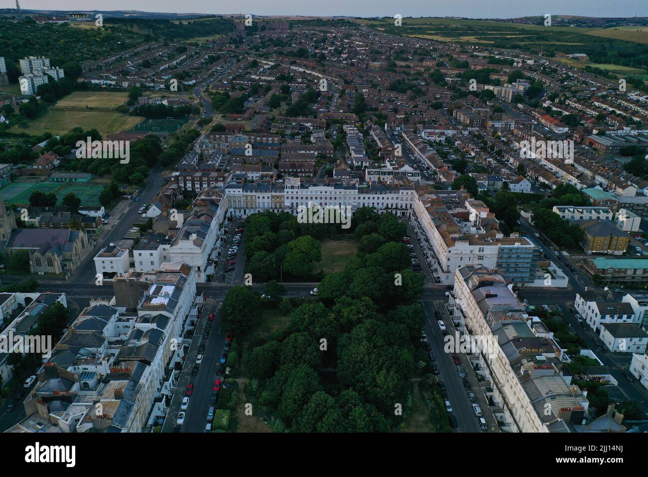 Aerial views, Adelaide Crescent, brighton and hove Stock Photo - Alamy