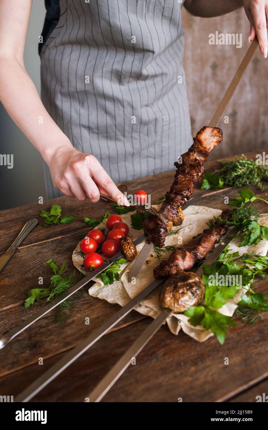 Grilled meat dish tomato hi-res stock photography and images - Alamy
