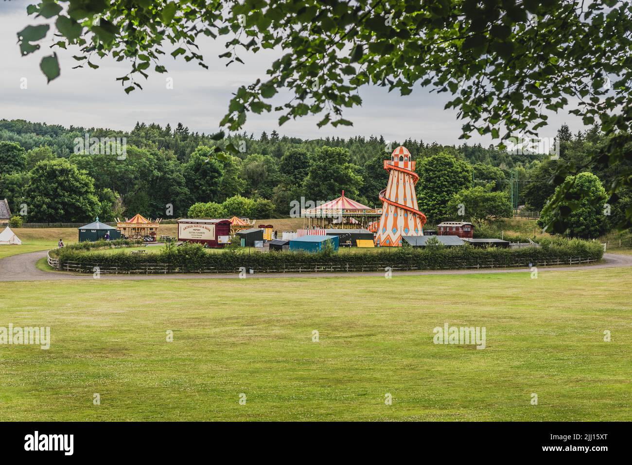 Fairground at Beamish Museum Stock Photo - Alamy