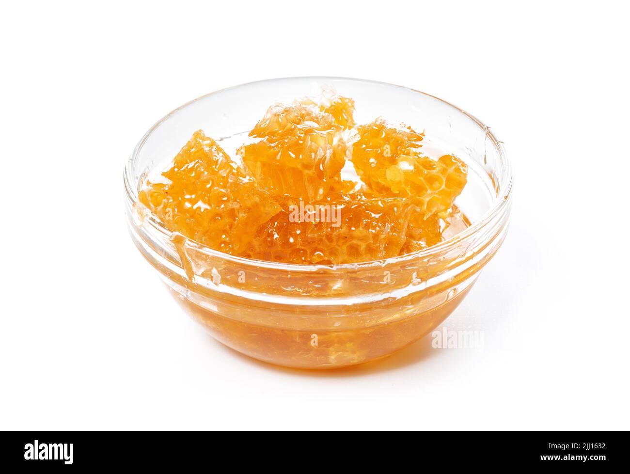 Fresh honeycombs on white background Stock Photo - Alamy