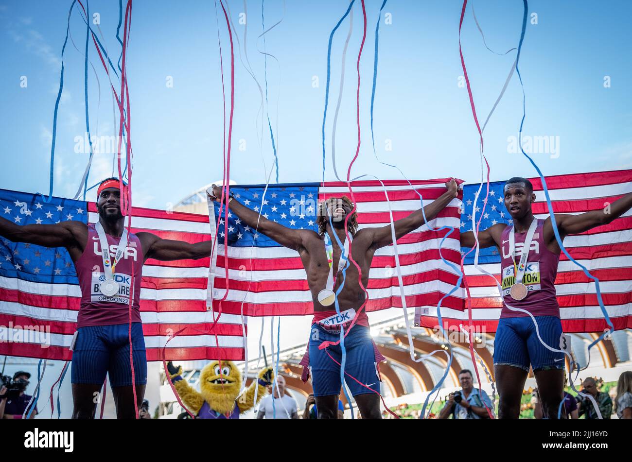 Eugene, USA. 21st July, 2022. Track and Field: World Championships, 200m Final. Kenneth Bednarek ...